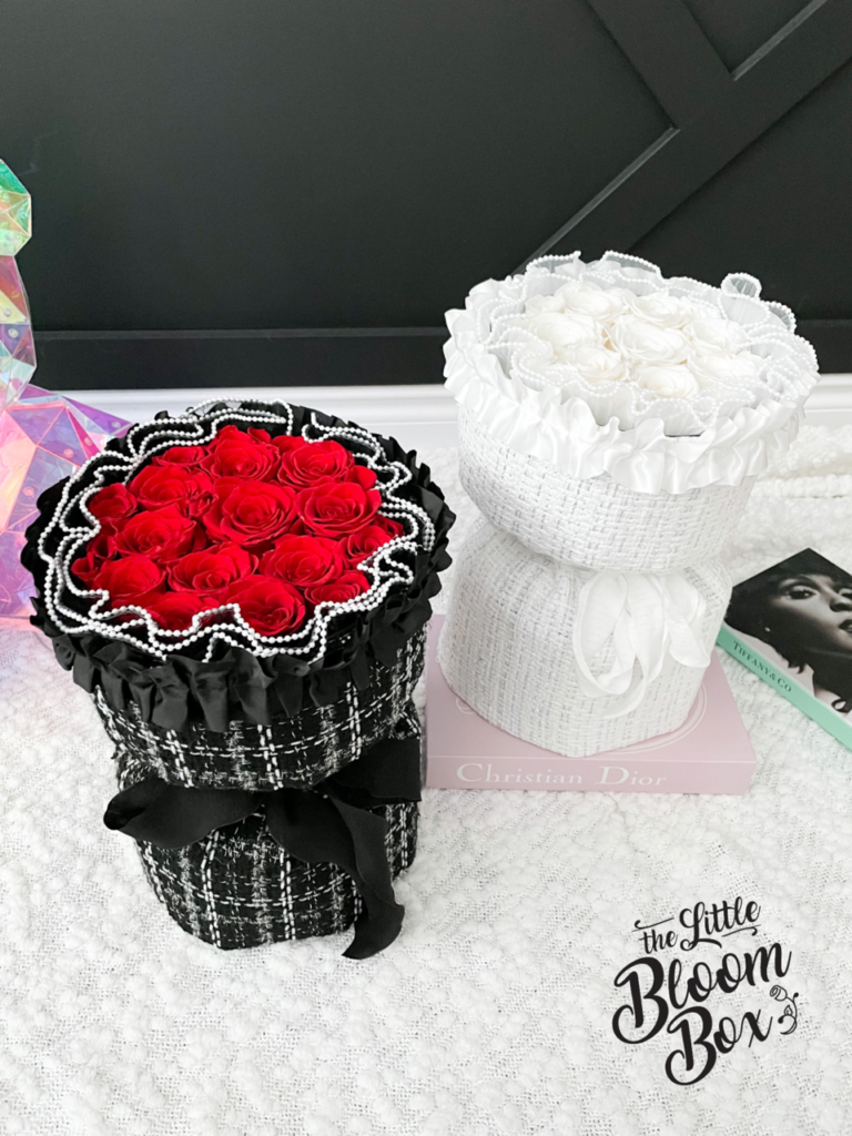 The Diamond Eternal Bloom Bouquet – White – The Little Bloom Box